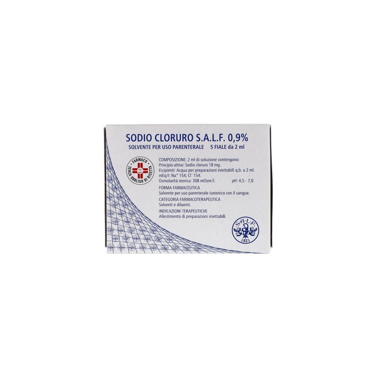 Salf Sodio Cloruro S.a.l.f. 0,9% Solvente uso Parenterale 5 fiale 2 ml ...