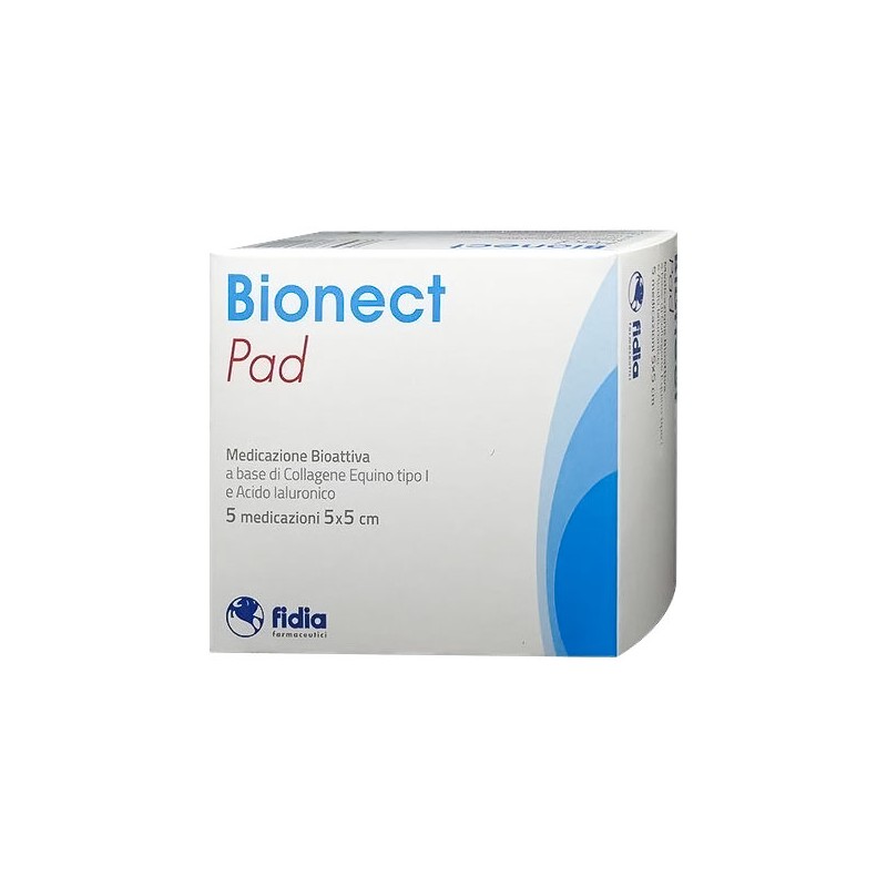Bionect pad con collagene e acido ialuronico 5x5 cm 5 medicazioni ...